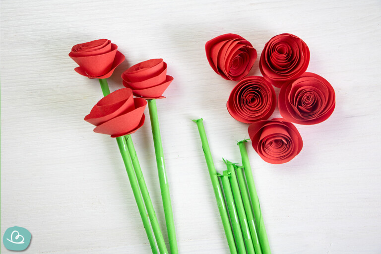 Eine Rose Mit Grn Binden