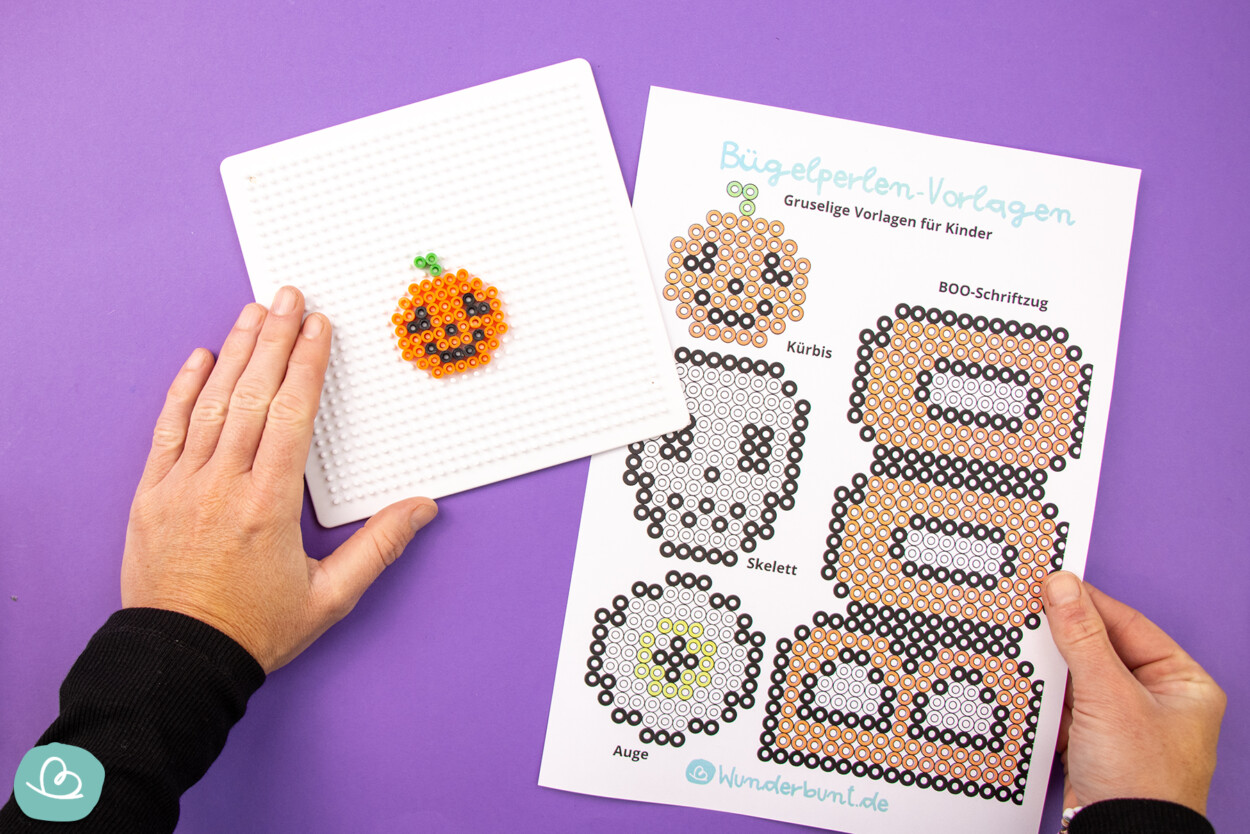 Halloween Basteln mit Bügelperlen: 7 Vorlagen zum Ausdrucken ...